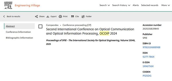 International Conference on Optical Communication and Optical ...